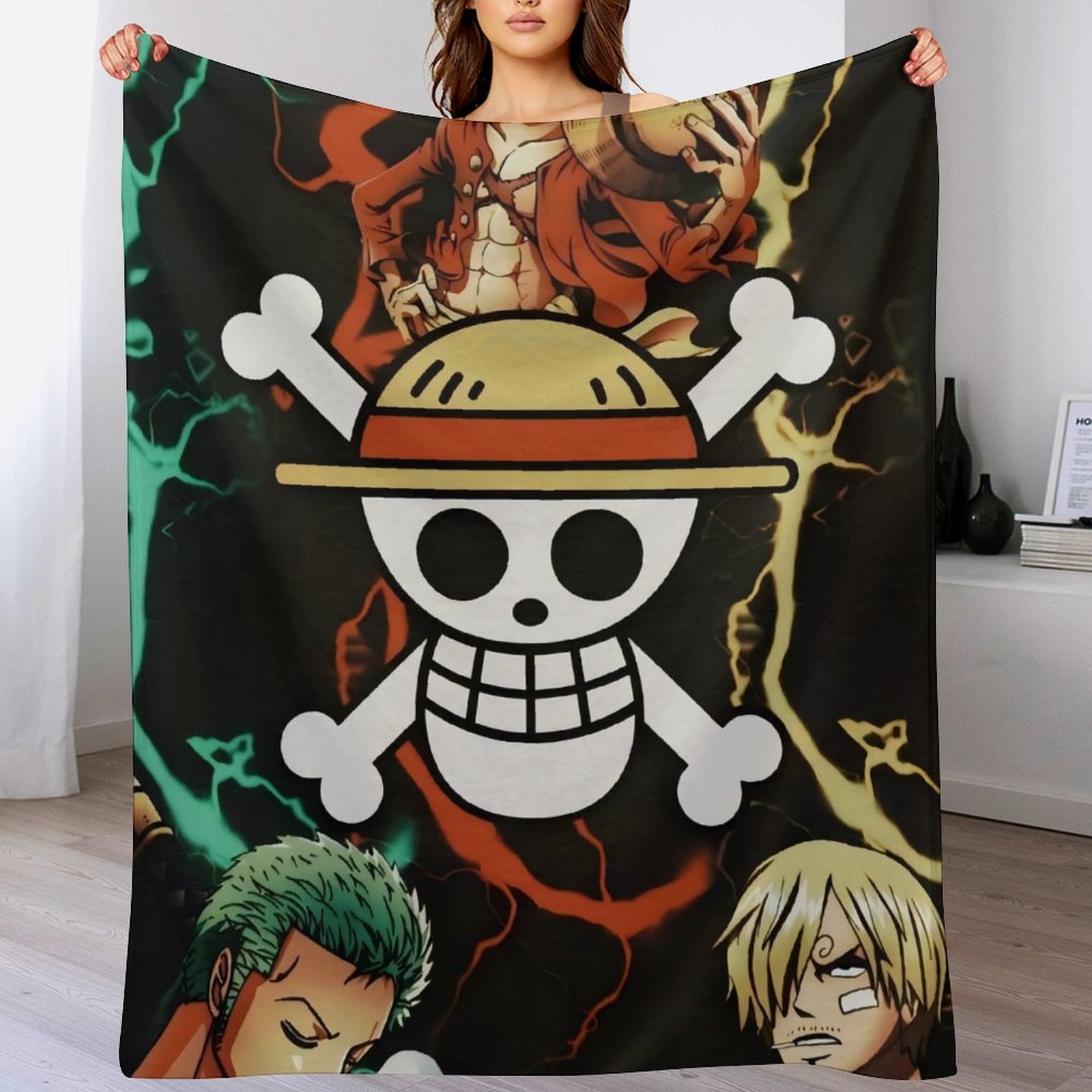 Cartoon One Piece Anime Throw Blanket Classic Super Soft Anime Flannel ...