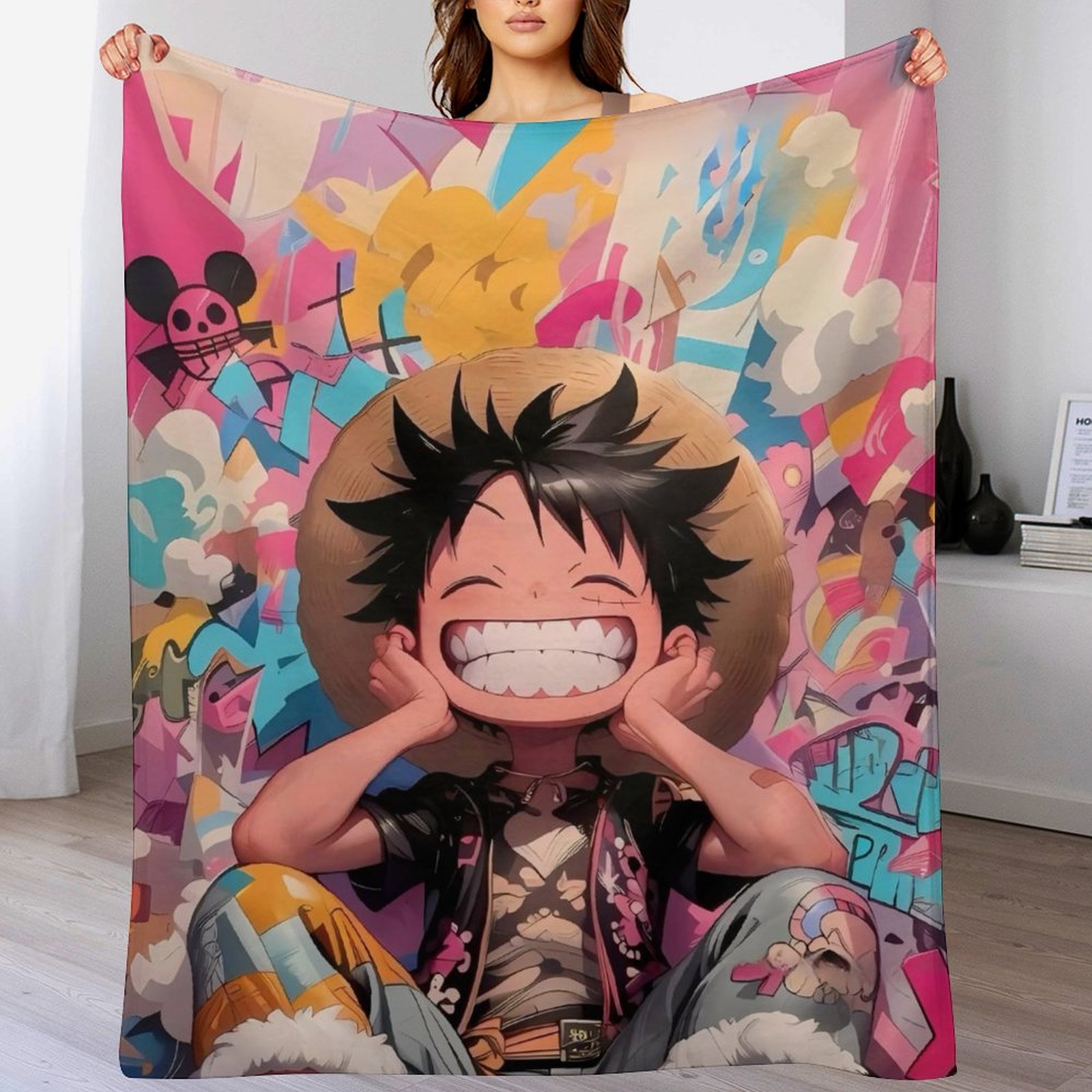 Cartoon One Piece Anime Throw Blanket Classic Super Soft Anime Flannel ...