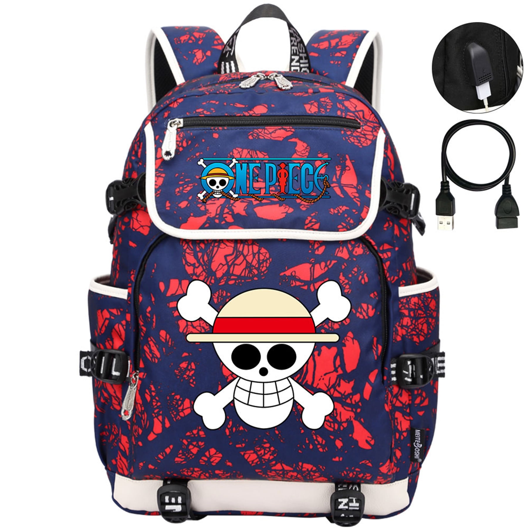 Cartoon One Piece Classic Backpack Student School Bookbag ...