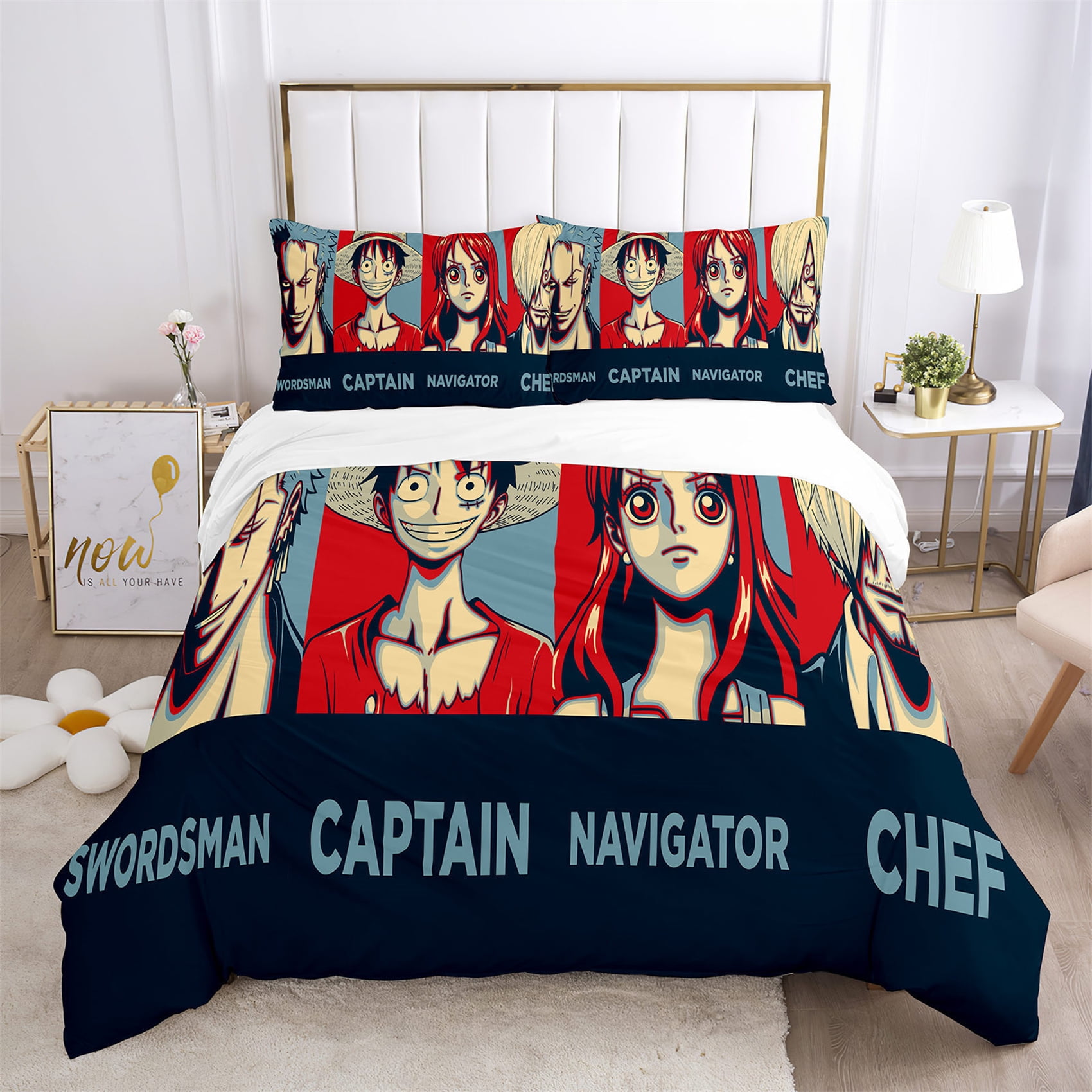 Cartoon One Piece Duvet Cover Set Super Soft Comfortable Quilt Cover ...