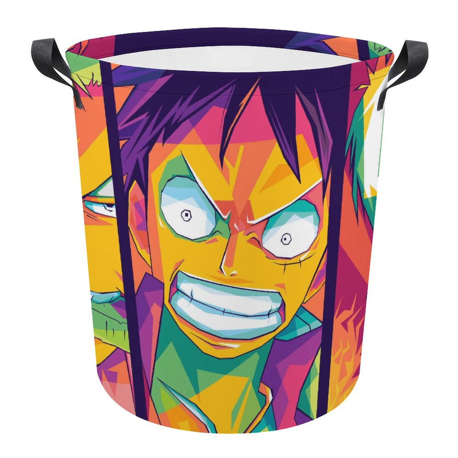 Cartoon One Piece Laundry Hamper Foldable With Handles Universal Oxford ...