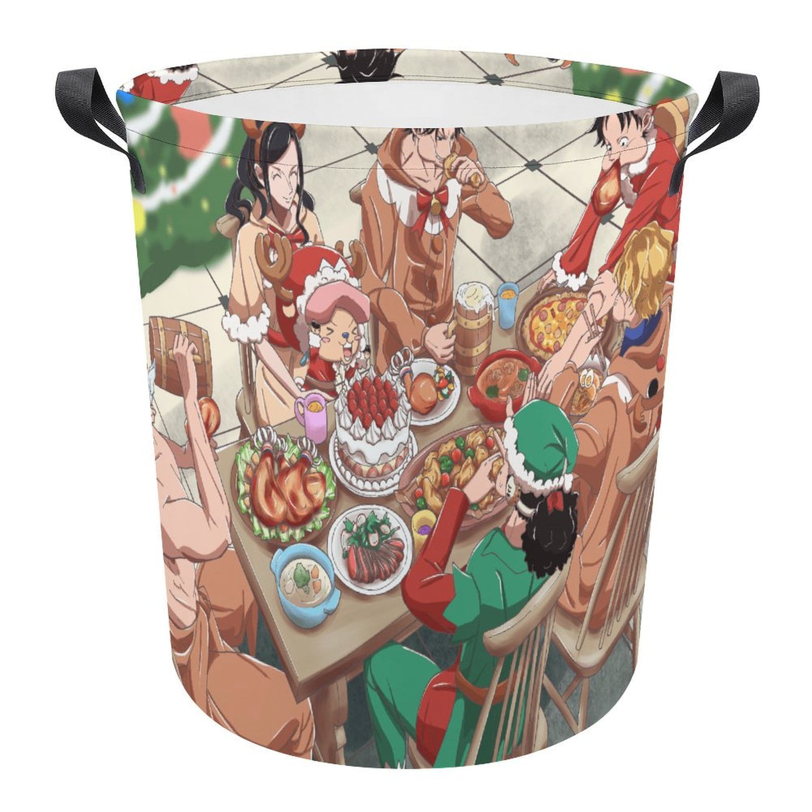 Cartoon One Piece Laundry Hamper Foldable With Handles Universal Oxford ...