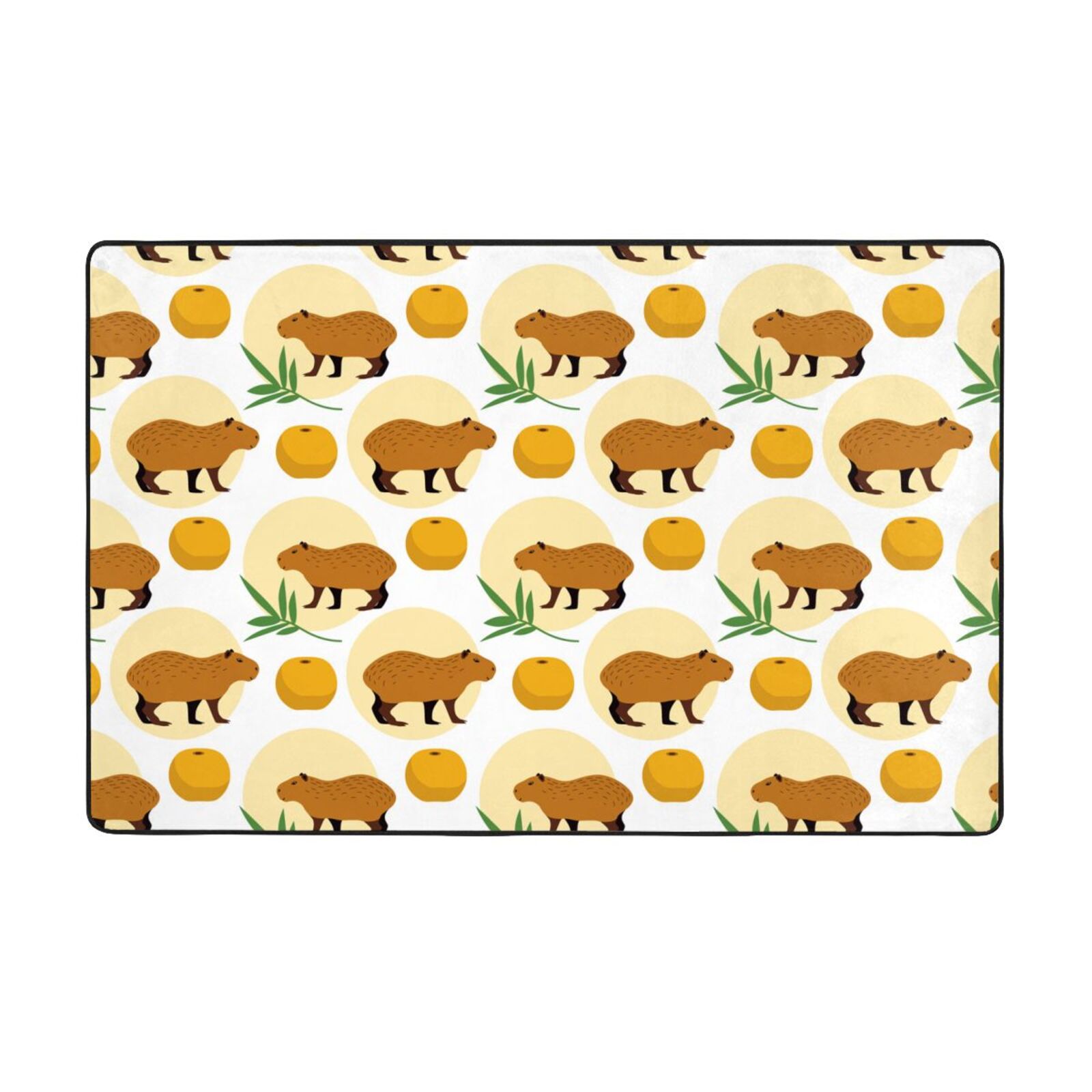 Cartoon Orange Capybara Indoor Door Mat, Bedroom Rug & Carpets Entryway ...