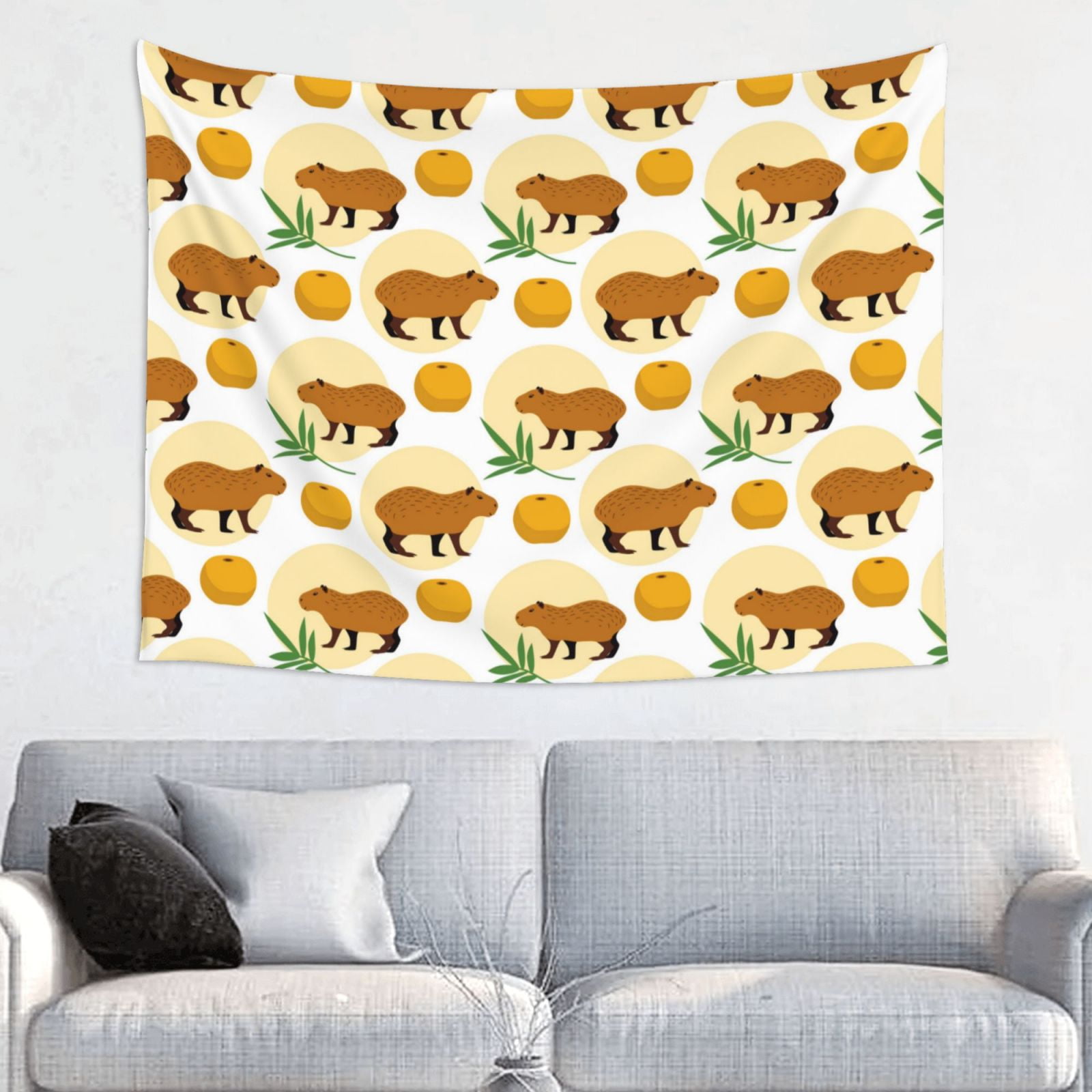 Cartoon Orange Capybara Tapestry for Bedroom - Tapestry Wall Hanging ...