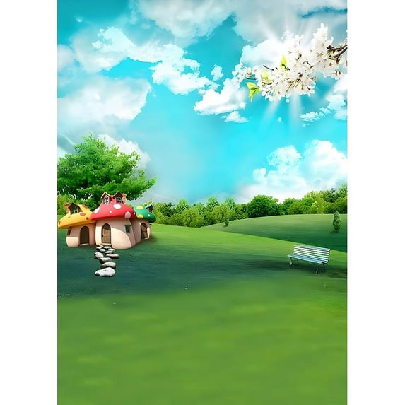 Cartoon Outdoor Scenery Photography Backdrops Props Flower Spring Fairy ...