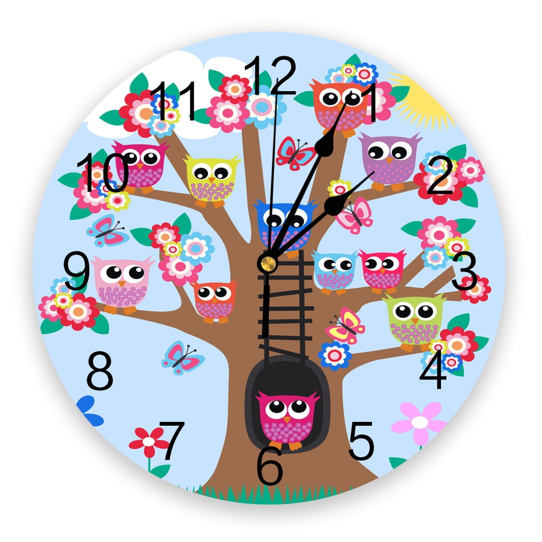 Cartoon Owl Clocks Wall Home Decoration Modern Kitchen Teen Room ...