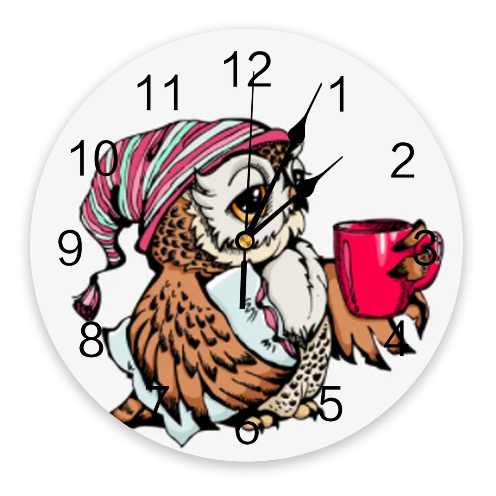 Cartoon Owl Clocks Wall Home ration Modern Kitchen Teen Room Bedroom ...
