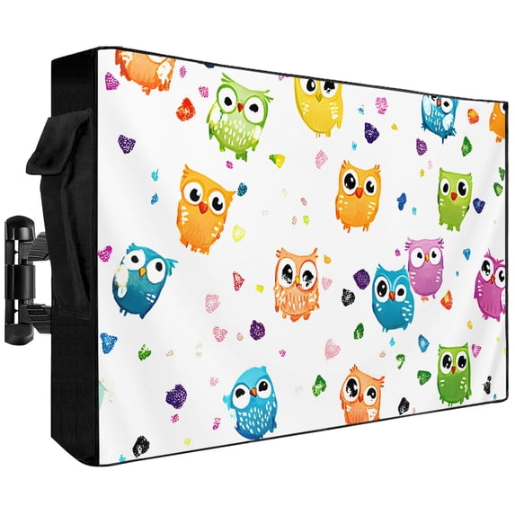 Cartoon Owl Outdoor TV Cover 60 to 65 inch Cute Animal Modern Art ...
