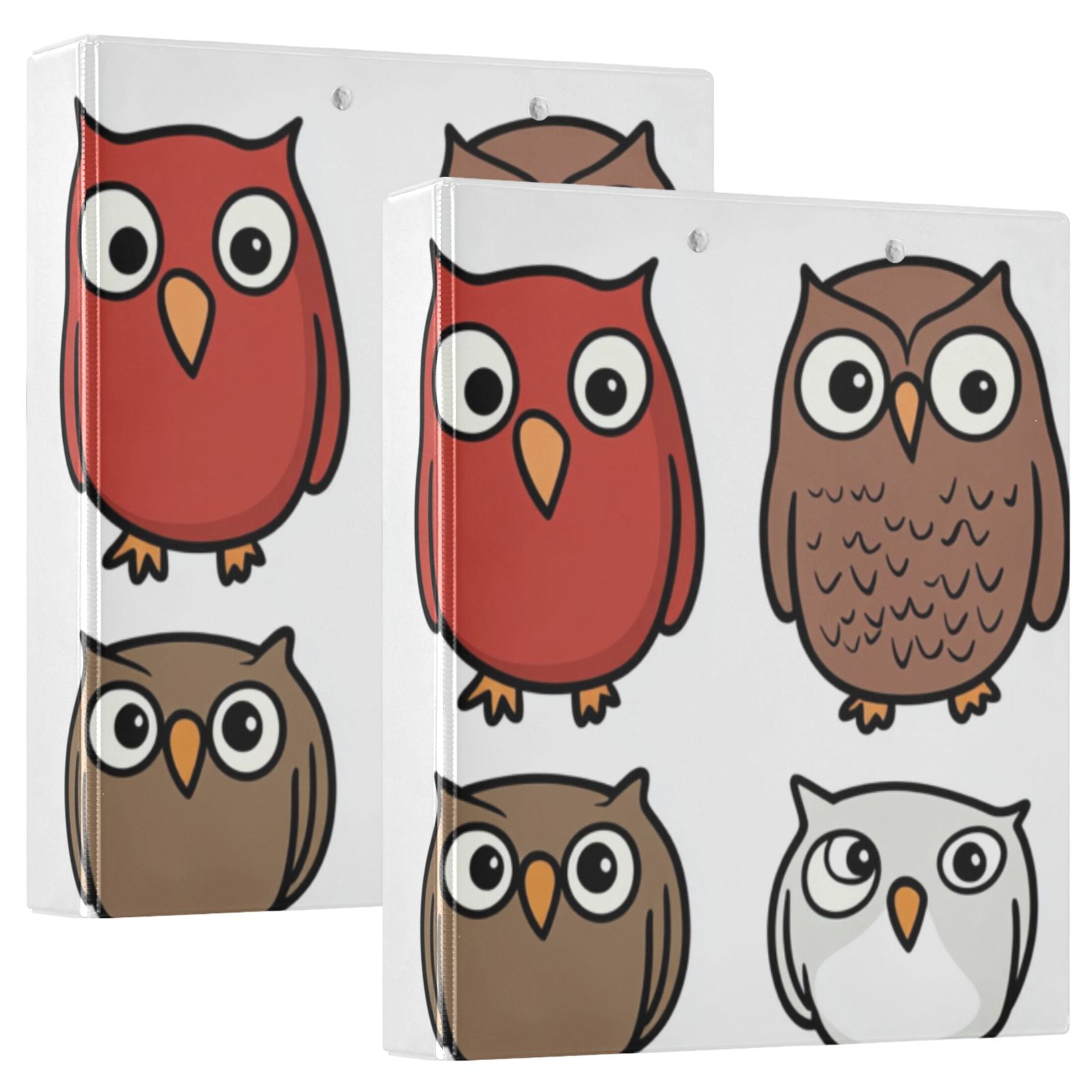 Cartoon Owls 3 Ring Binders 1.5 inch Hardcover File Folders with ...