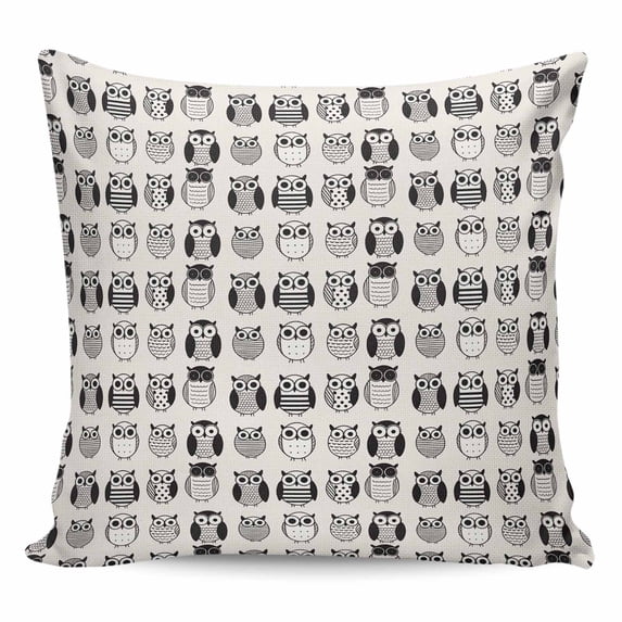 Cartoon Owls Pillow Covers 24x24 Inch Decorative Throw Pillow Cover ...