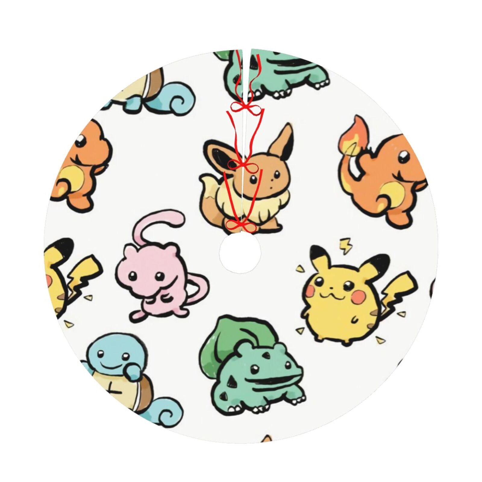 Cartoon P-okémon-Pikachu Christmas Tree Skirt 48 Inch,Soft and Funny ...