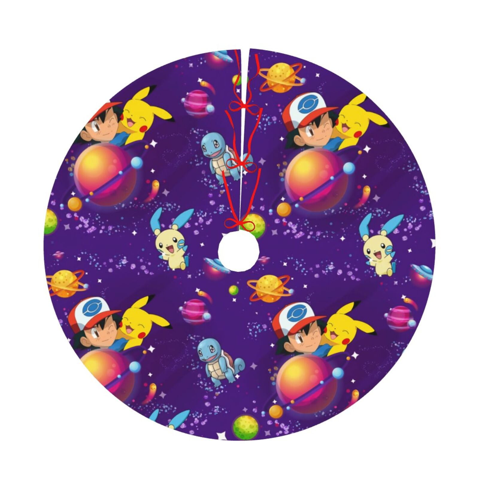 Cartoon P-okémon-Pikachu Christmas Tree Skirt 48 Inch,Soft and Funny ...