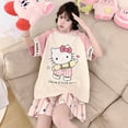 Cartoon Pajamas Women's Summer Short Sleeved Set Pure Cotton Home ...