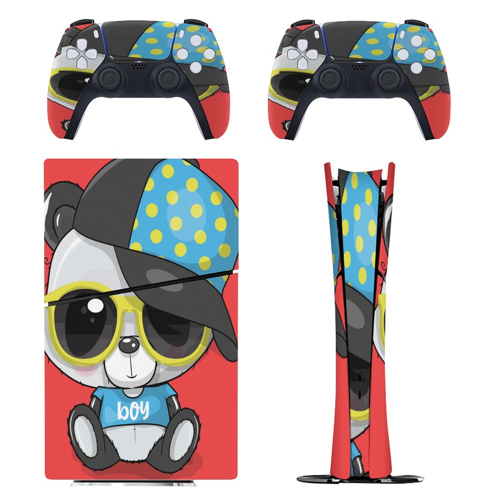 Cartoon, Panda, Boy PS5/PS5 Slim Digital Disc Skin Sticker For Console ...