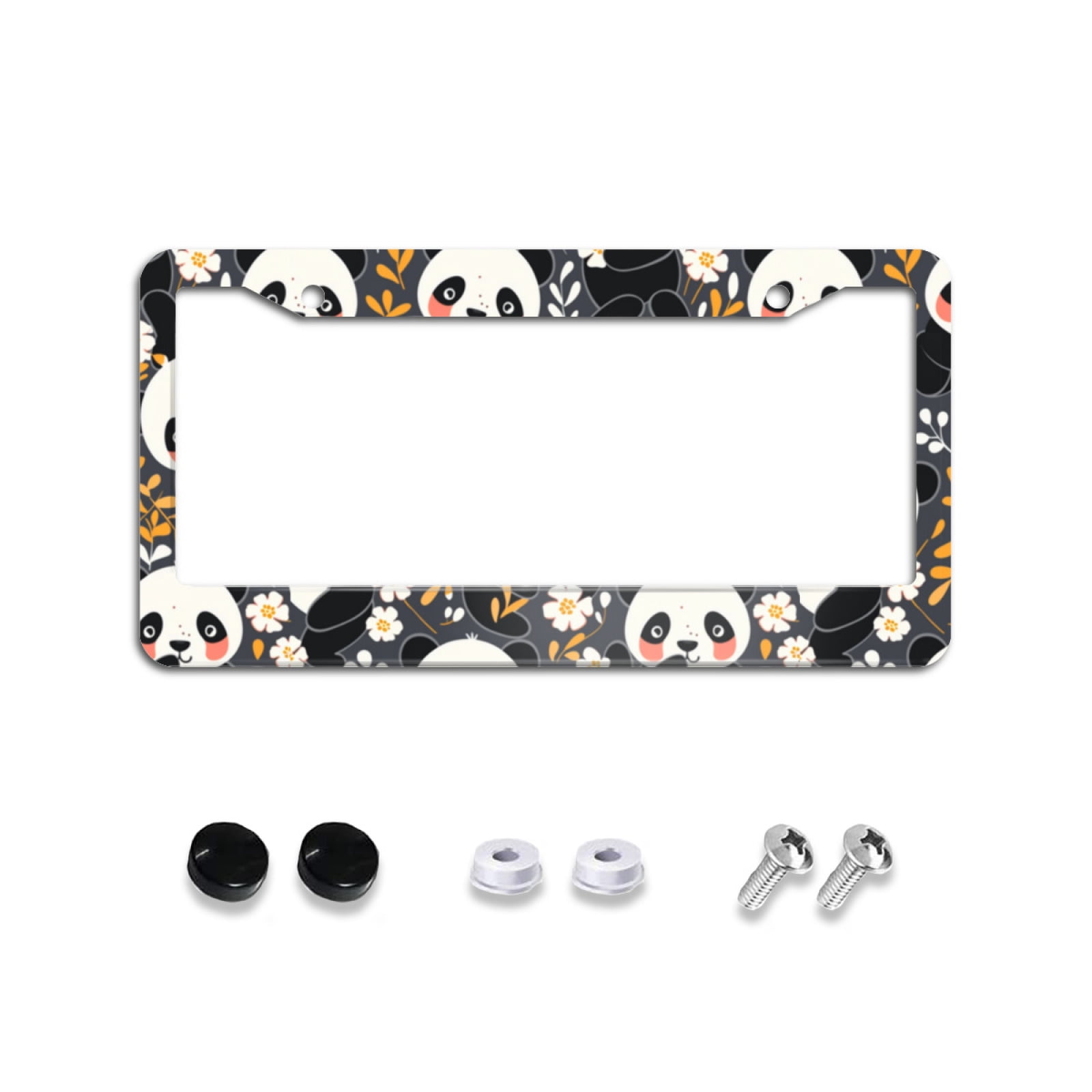 Cartoon Panda License Plate Frames for Women Men Car Plate Holder Cover ...