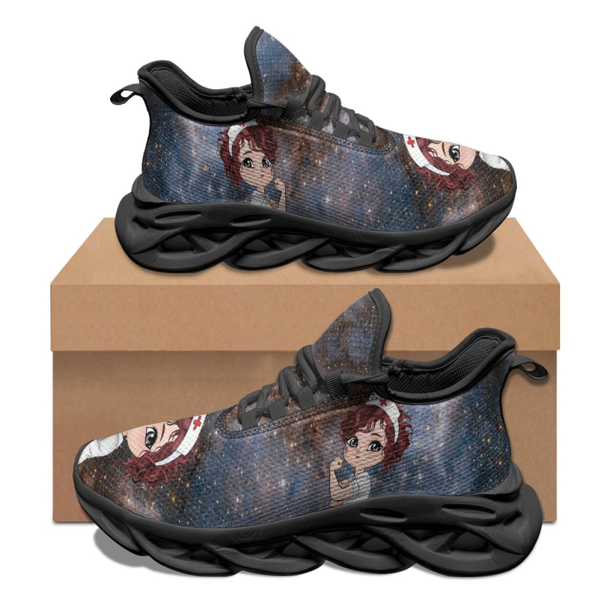 Cartoon Paramedic Women's Platform Sneakers Non-Slip Comfortable Lace ...