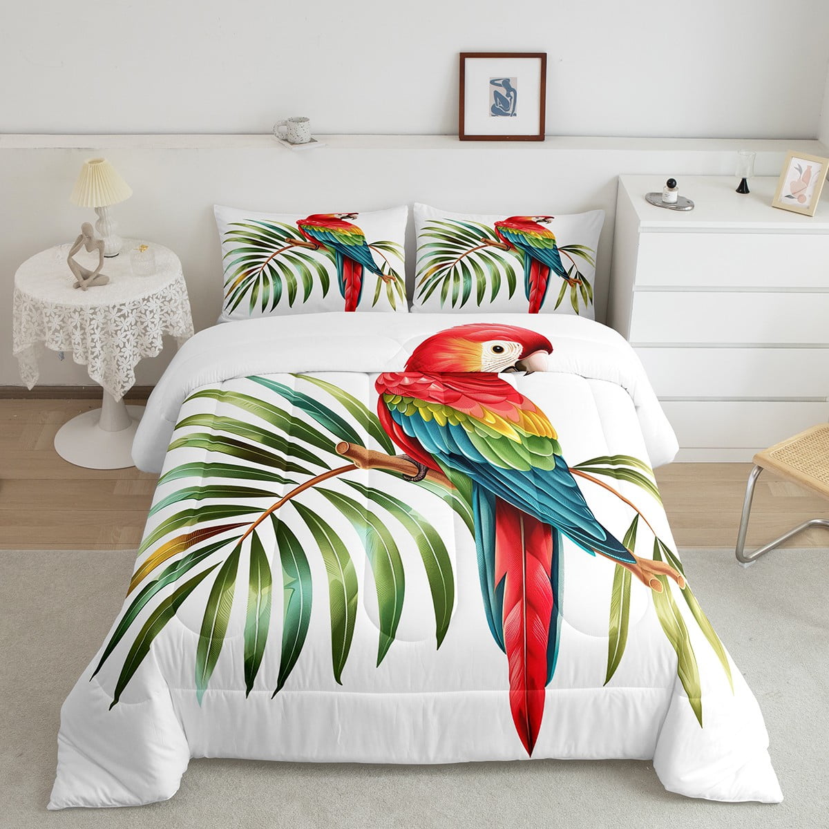 Cartoon Parrot Bedding Twin Size Teens Adults Cute Animal Comforter Set ...