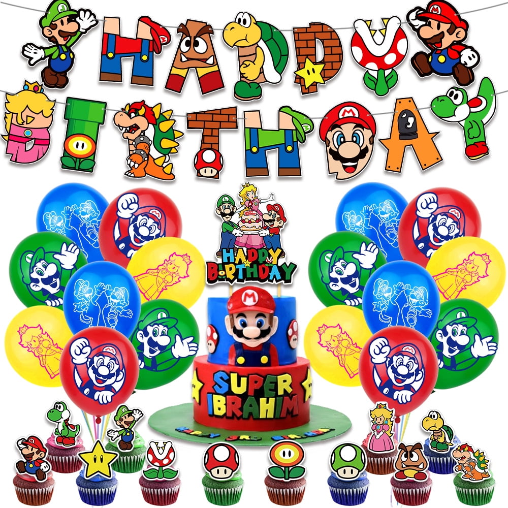 Cartoon Party Decorations, Cartoon Mario Birthday Supplies including ...