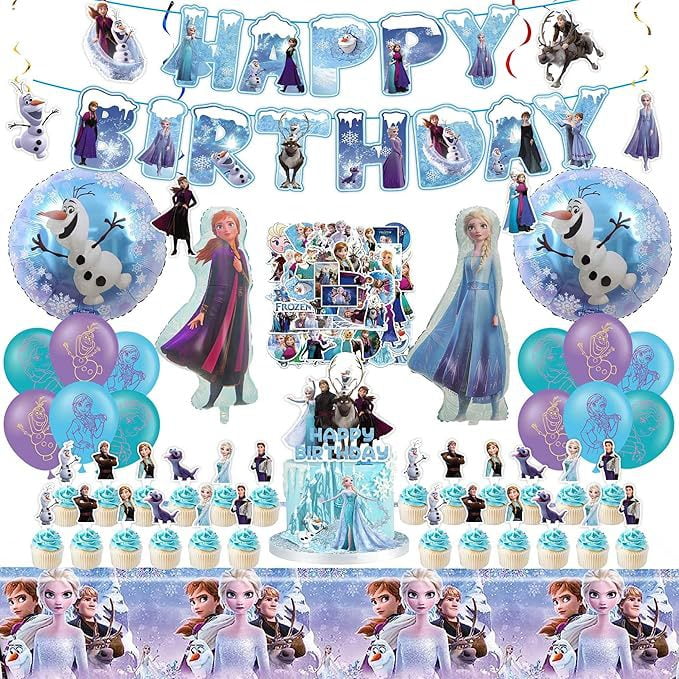 Cartoon Party Decorations, Frozen Birthday Supplies including Banners ...