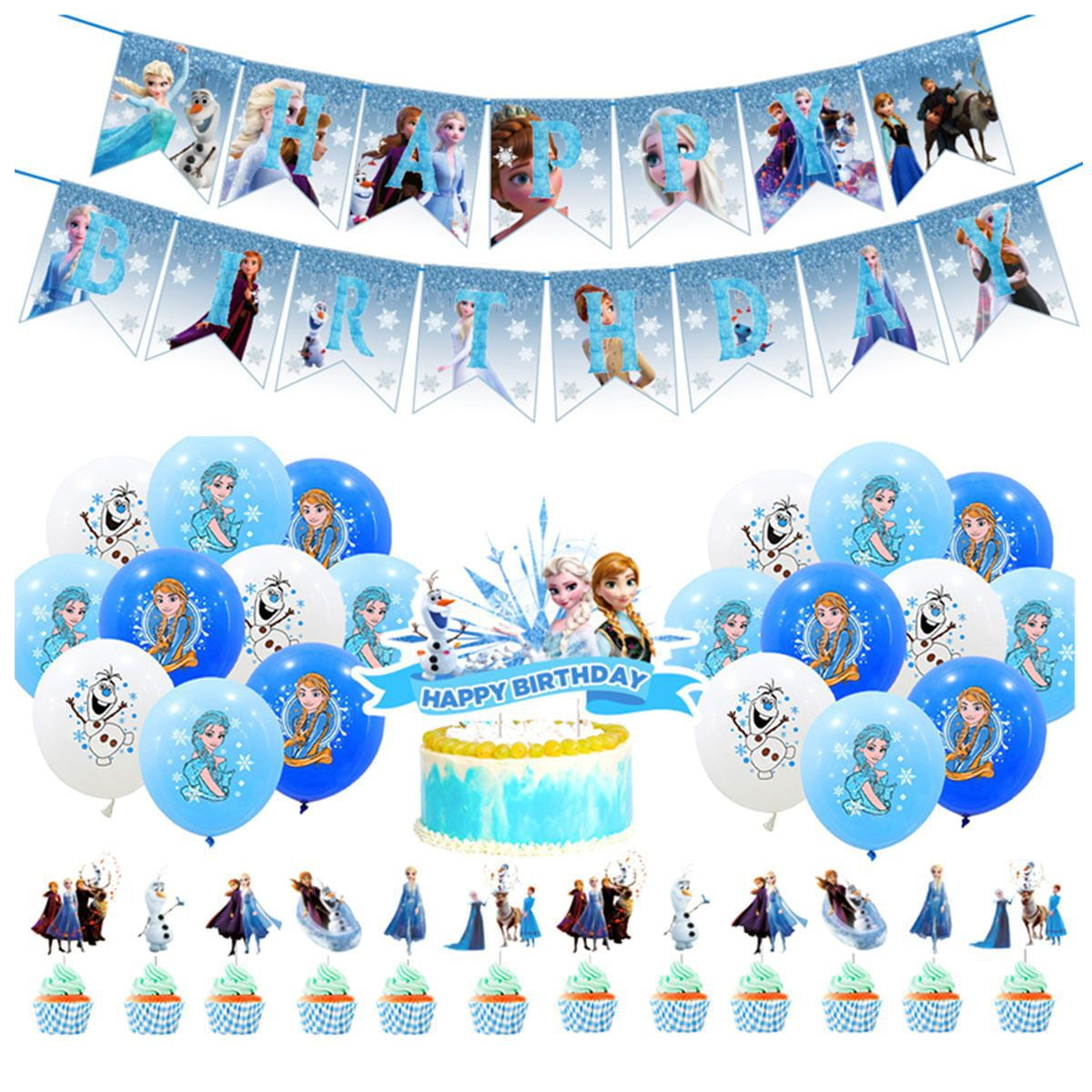 Cartoon Party Decorations, Frozen Birthday Supplies including Banners ...