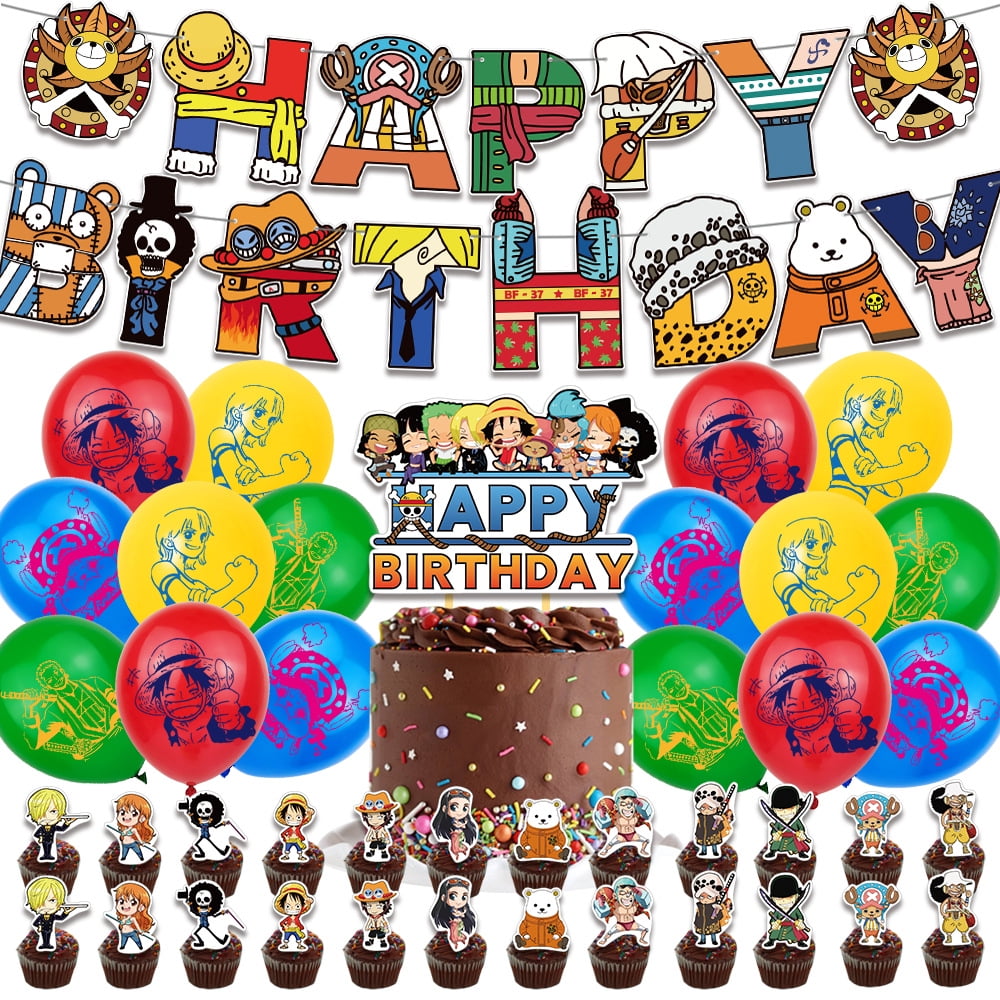 Cartoon Party Decorations, One Piece Birthday Supplies including ...