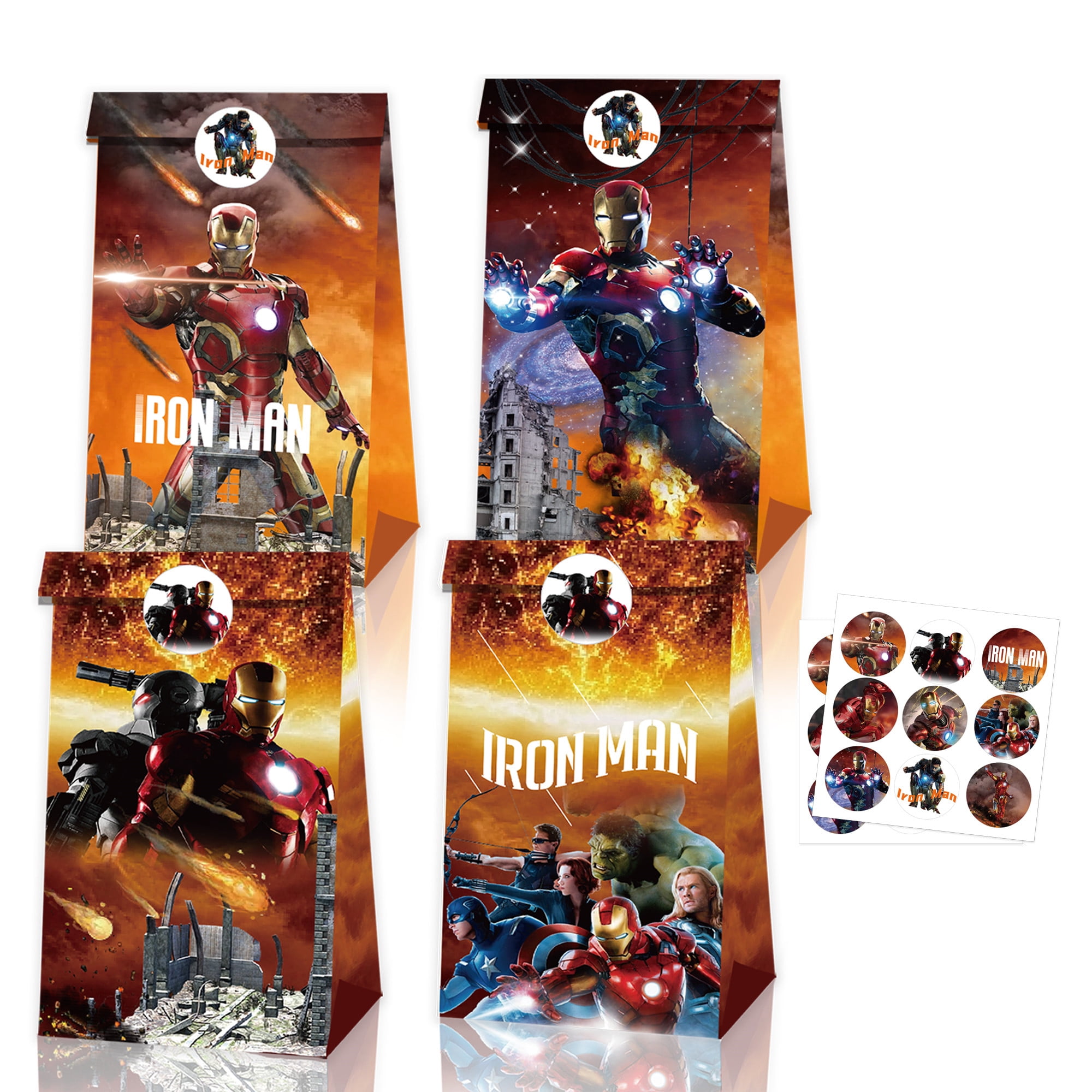 Cartoon Party Gifts Bags, Animation Ironman Paper Favor Bags, Birthday ...