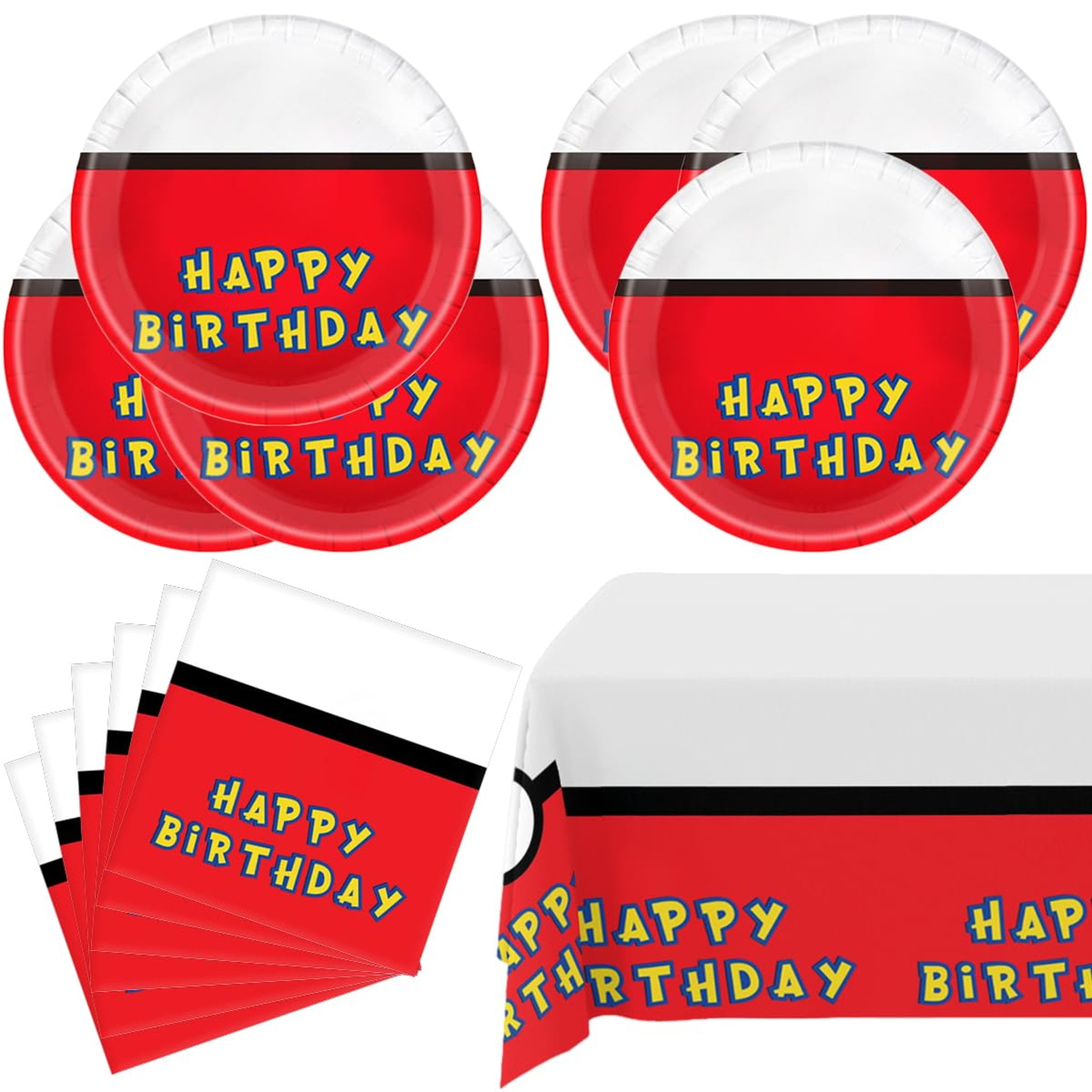 Cartoon Party Pack - 20 Plates, Napkins, and Tablecloth for Birthday ...