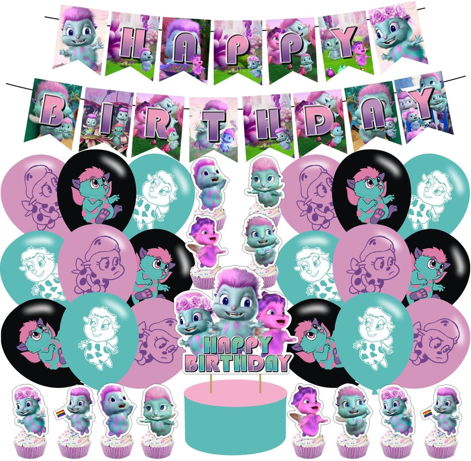 Cartoon Party Supplies,Cartoon Party Decorations Includes KKS1 Banner ...