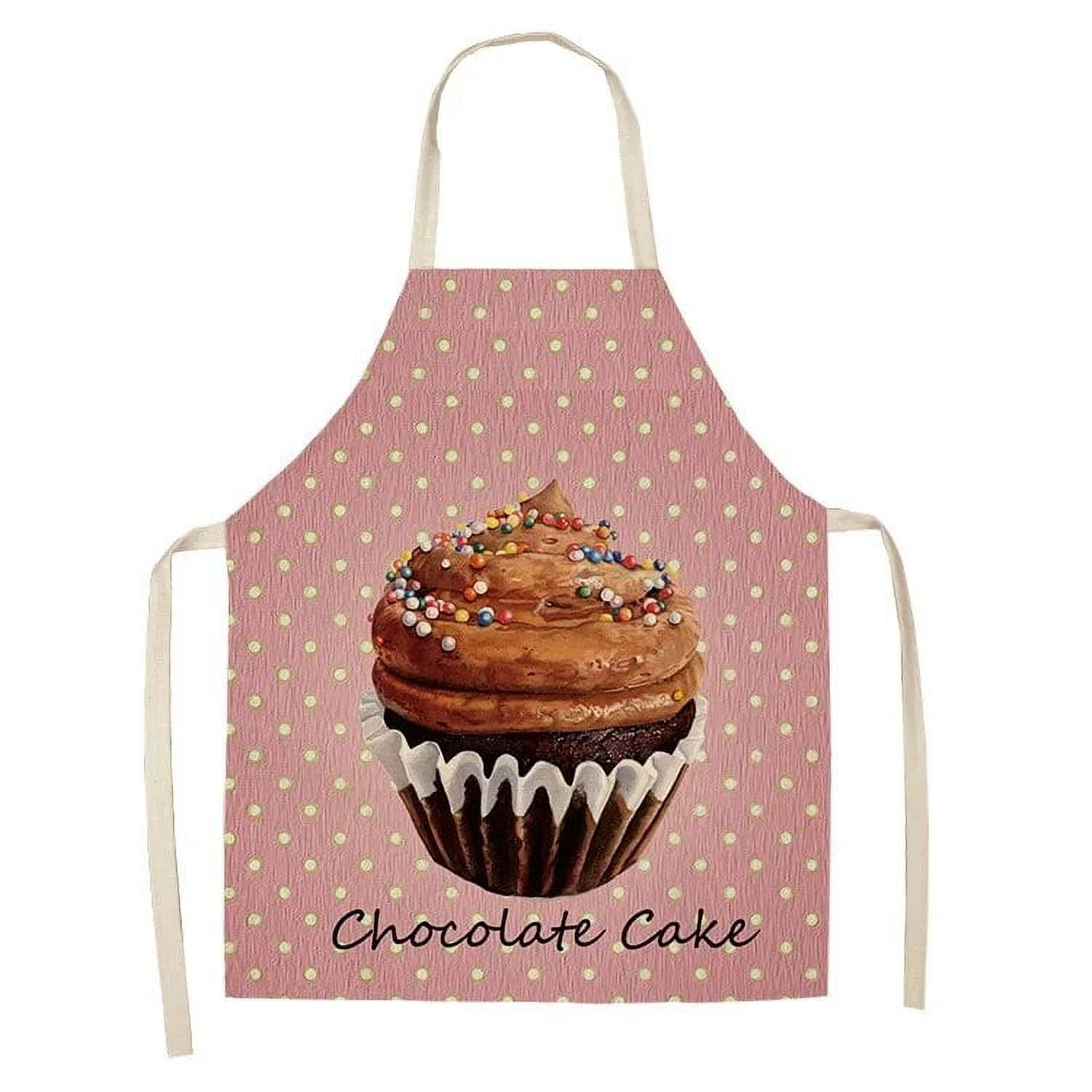 Cartoon Pastry Ice Cream Apron Printed Kitchen Aprons for Women Linen ...