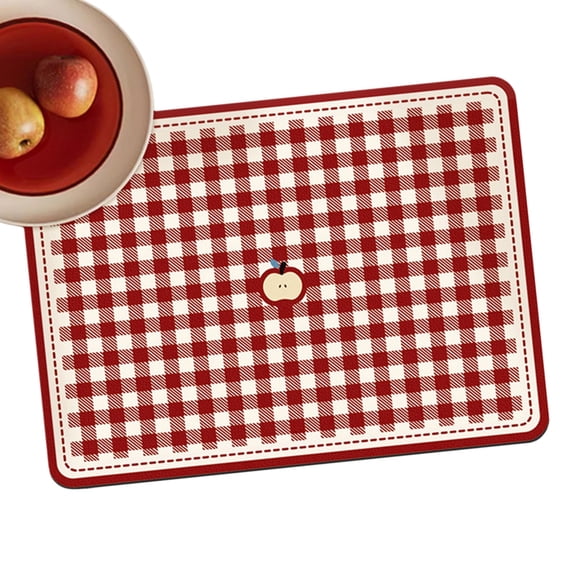 Cartoon Pattern Dish Rack Pad Water Absorbing Kitchen Drying Mat Safe ...