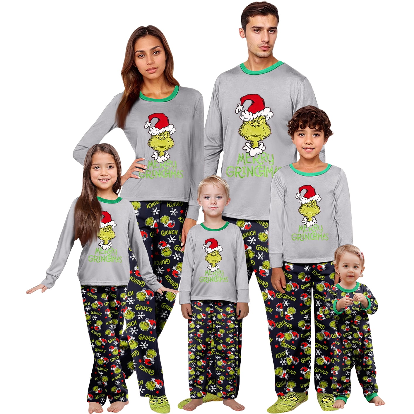 Cartoon Pattern Family Christmas Pajamas Matching Sets,Family Matching Outfits,Fun Matching Pjs ...