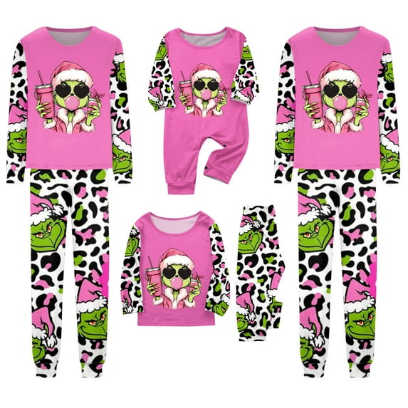 Cartoon Pattern Family Christmas Pajamas Matching Sets,Family Matching ...
