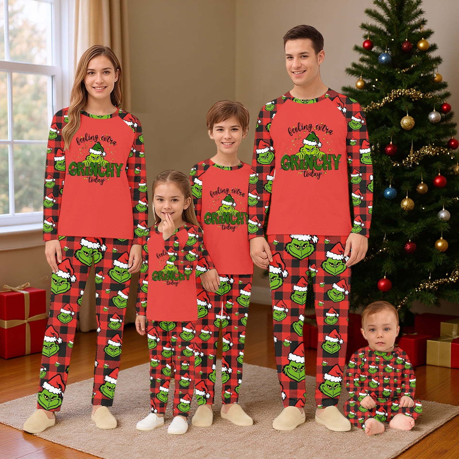 Cartoon Pattern Family Christmas Pajamas Matching Sets,Matching Family ...