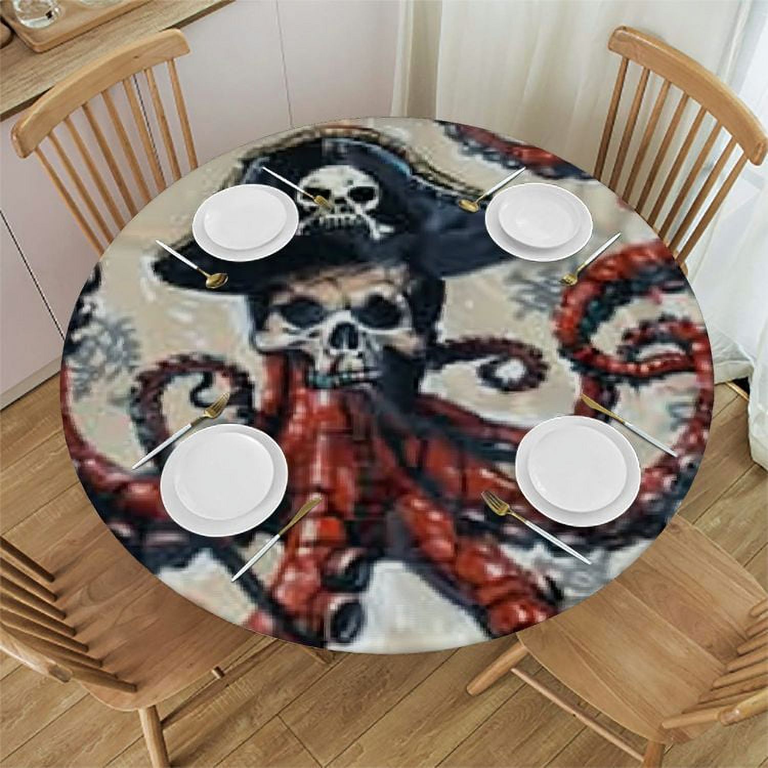 Cartoon Pattern Round decorative tablecloth can be washed and reused ...