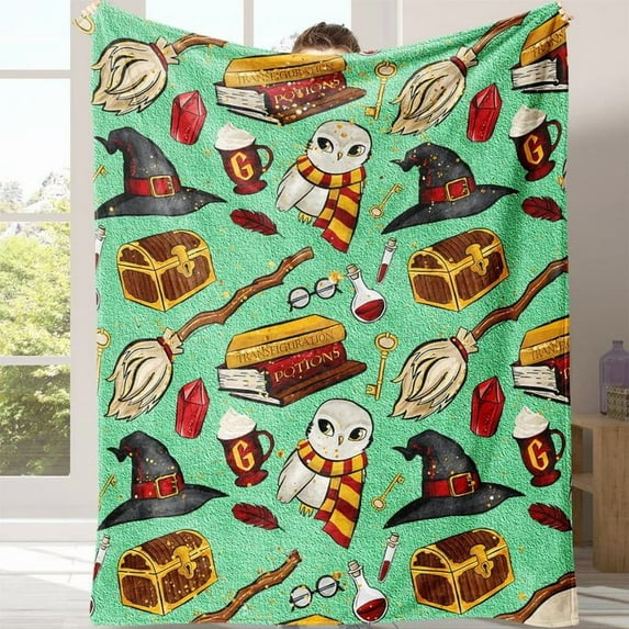 Cartoon Pattern Soft Cozy Throw Blanket with Storage Bag - Air ...