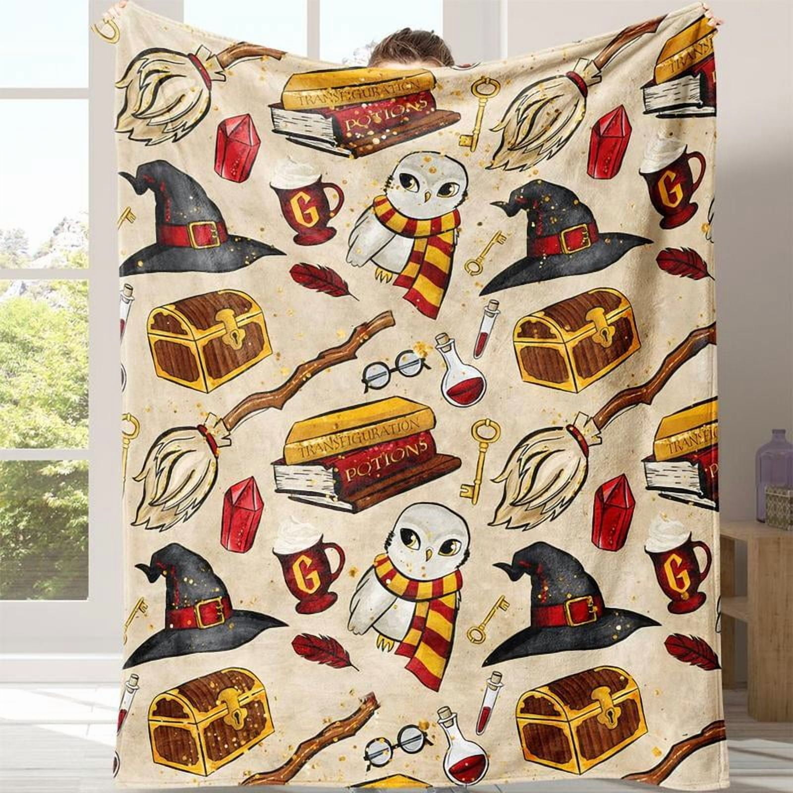 Cartoon Pattern Soft Cozy Throw Blanket with Storage Bag - Air ...