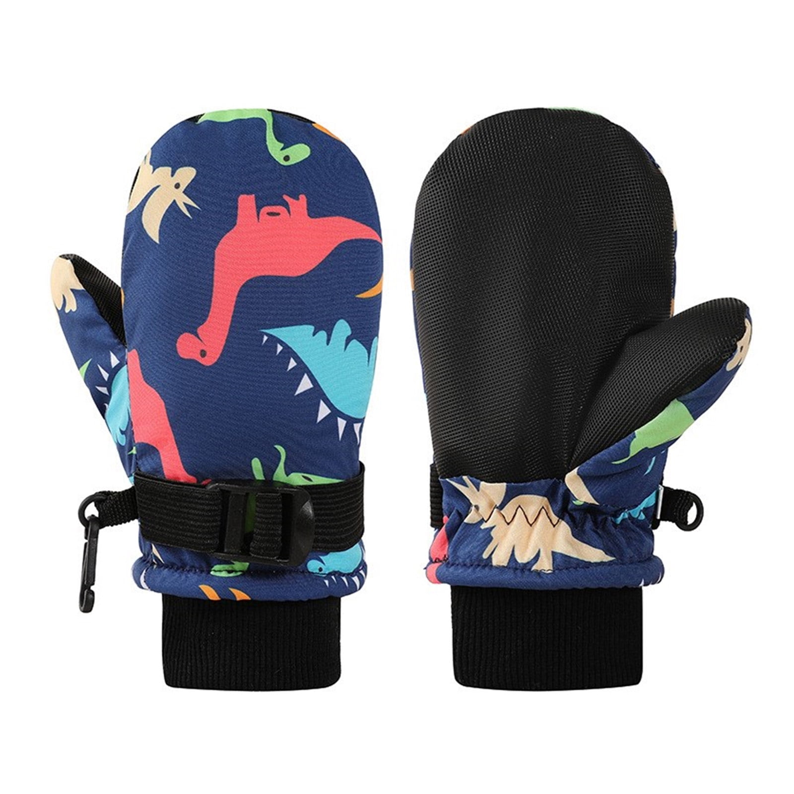 Cartoon Patterned Kids Snow Gloves Insulated and Windproof Warm Mittens ...