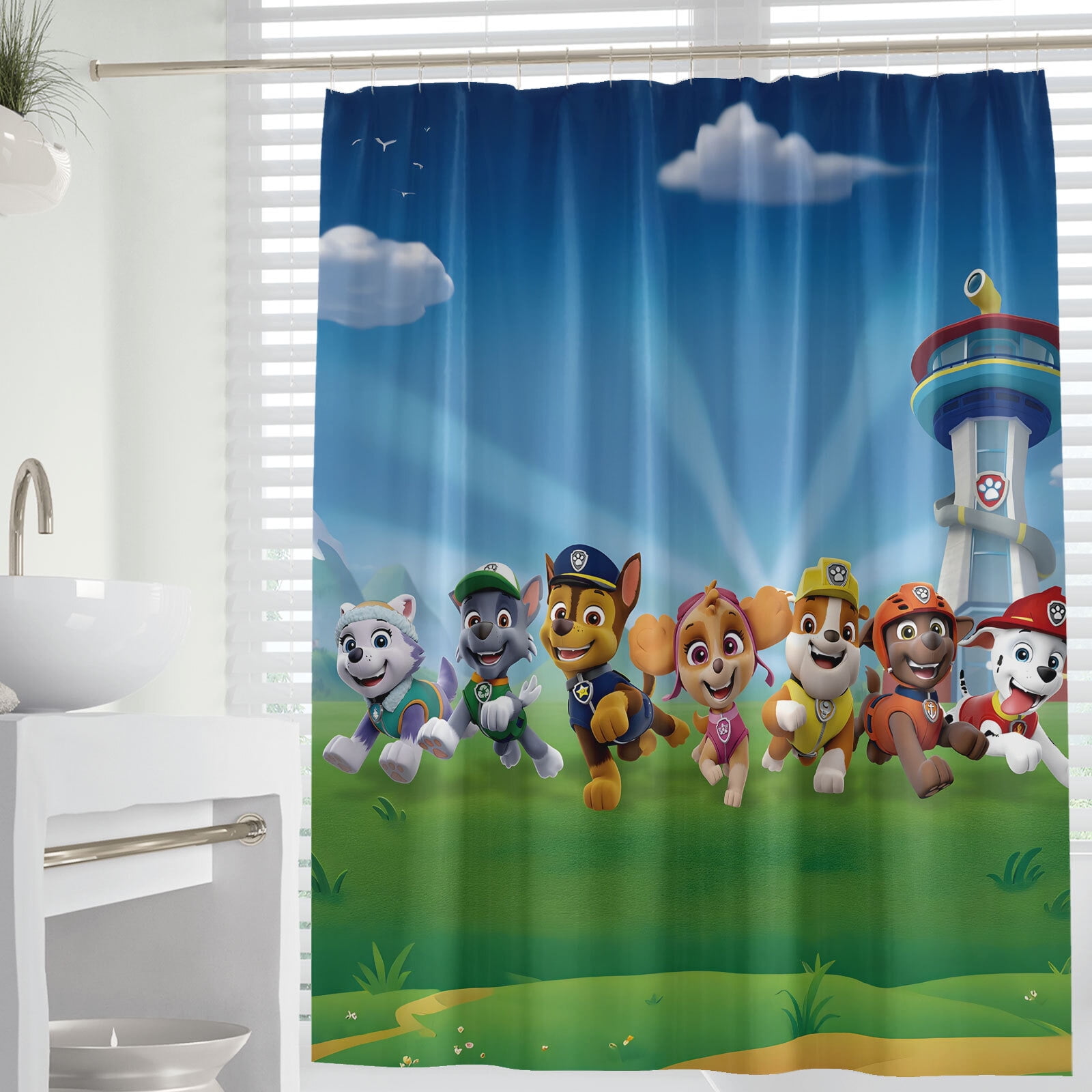 Cartoon For Paw Themed For Patrol Themed Shower Curtain for Bathroom ...