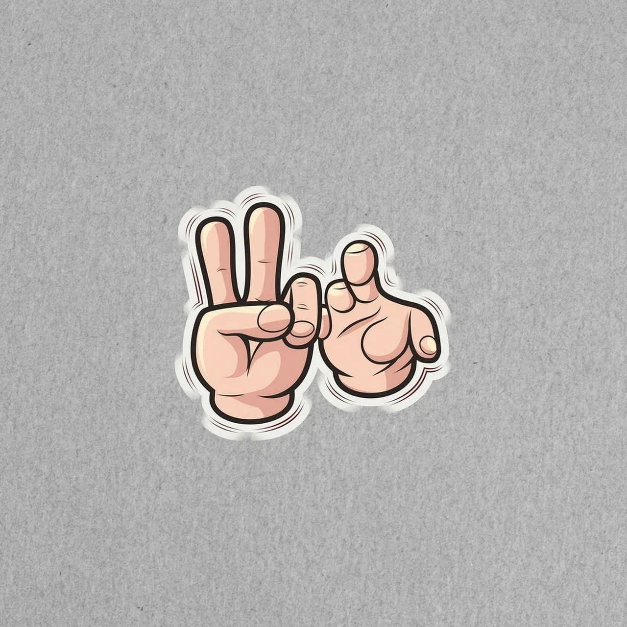 Cartoon Peace Hand Gesture Sticker - Positive Vibes Decalphone Decal ...
