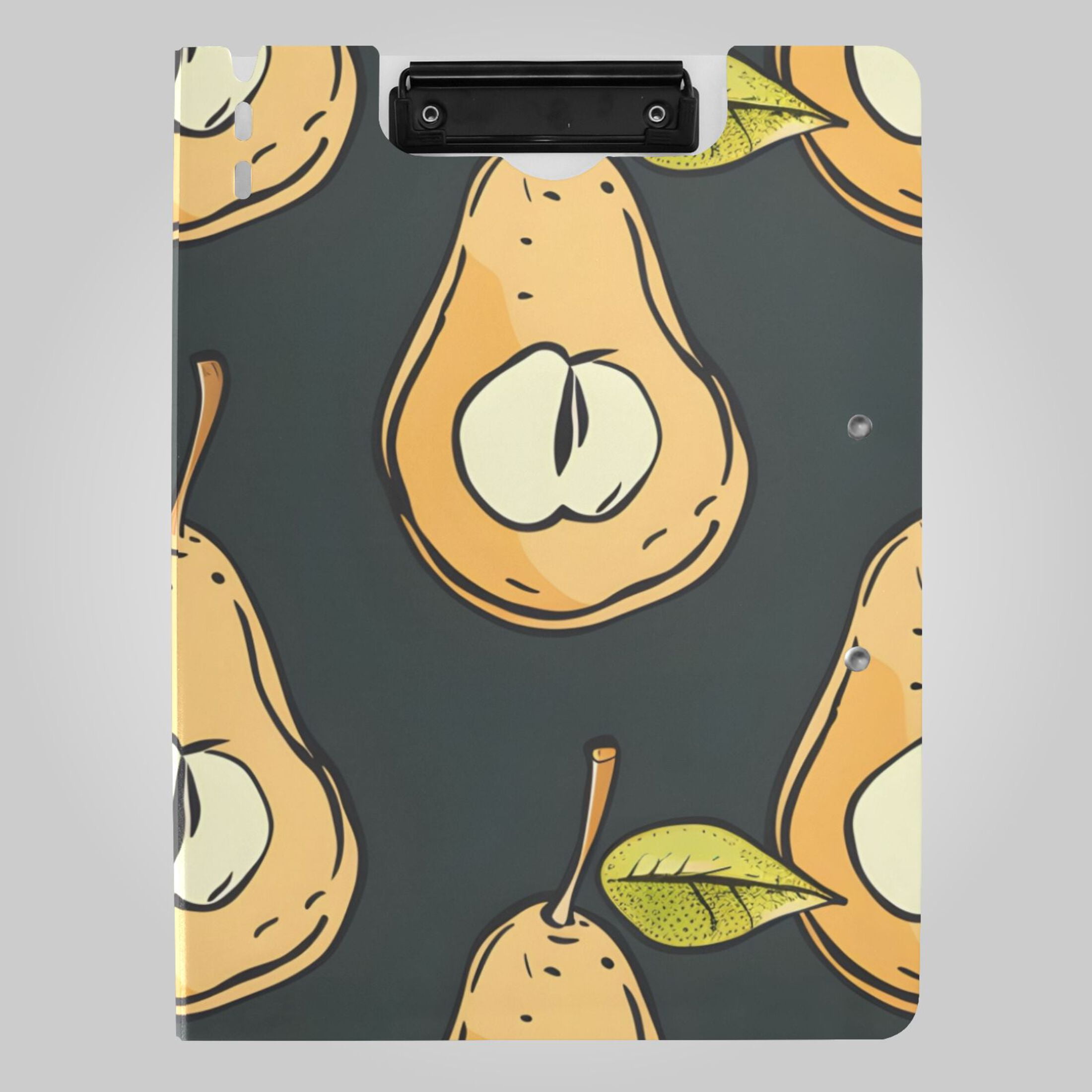 Cartoon Pears with Leaves Foldable Binder Folder Clipboard with Pen ...
