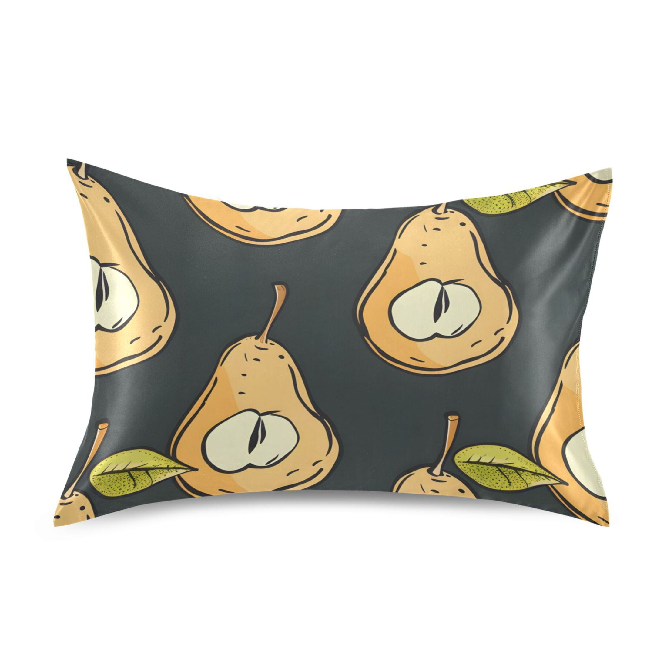 Cartoon Pears with Leaves Satin Pillowcase Envelope Design Pillow ...