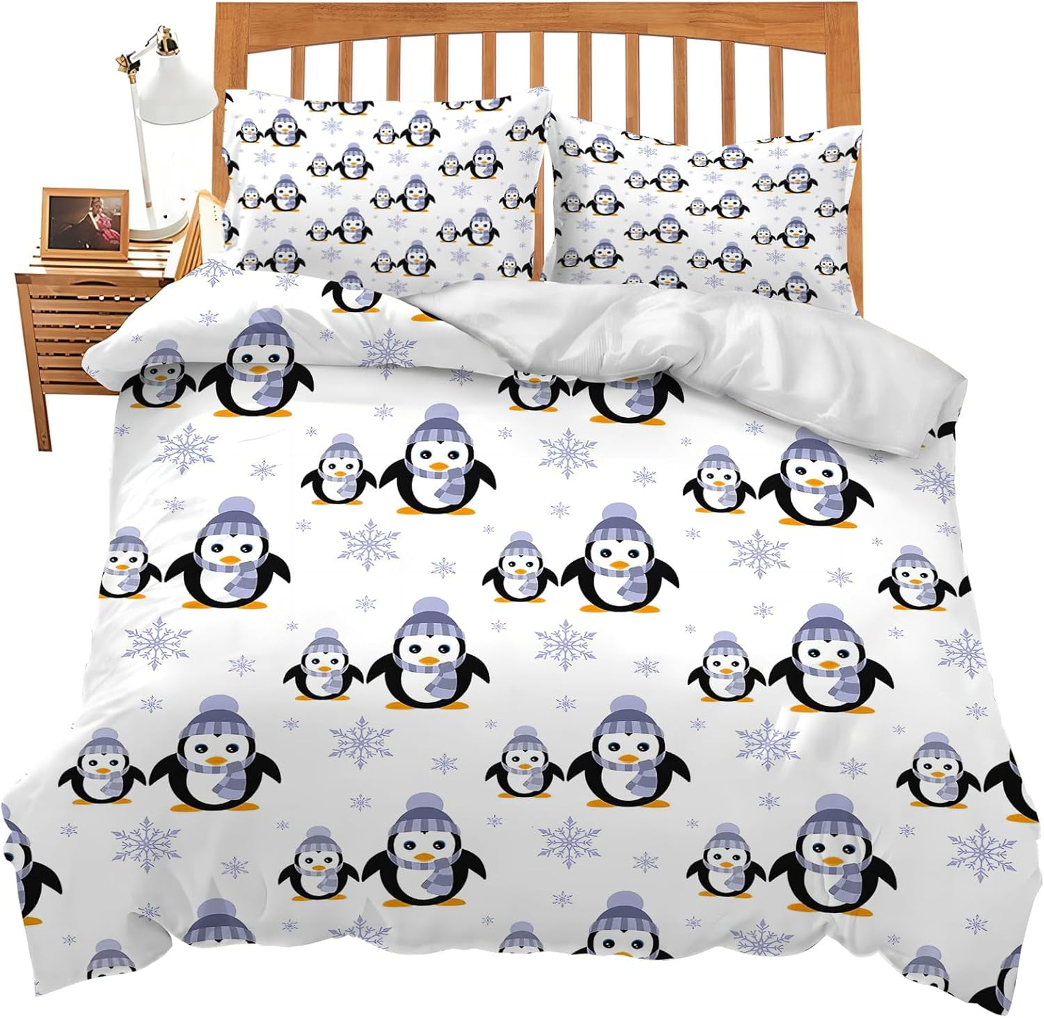 Cartoon Penguin Animal Theme Bedding Set Penguin Comforter Cover for ...