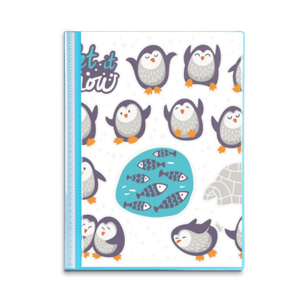 Cartoon Penguin Fish Snow Animal Book Sheet Protectors Portfolio Binder ...