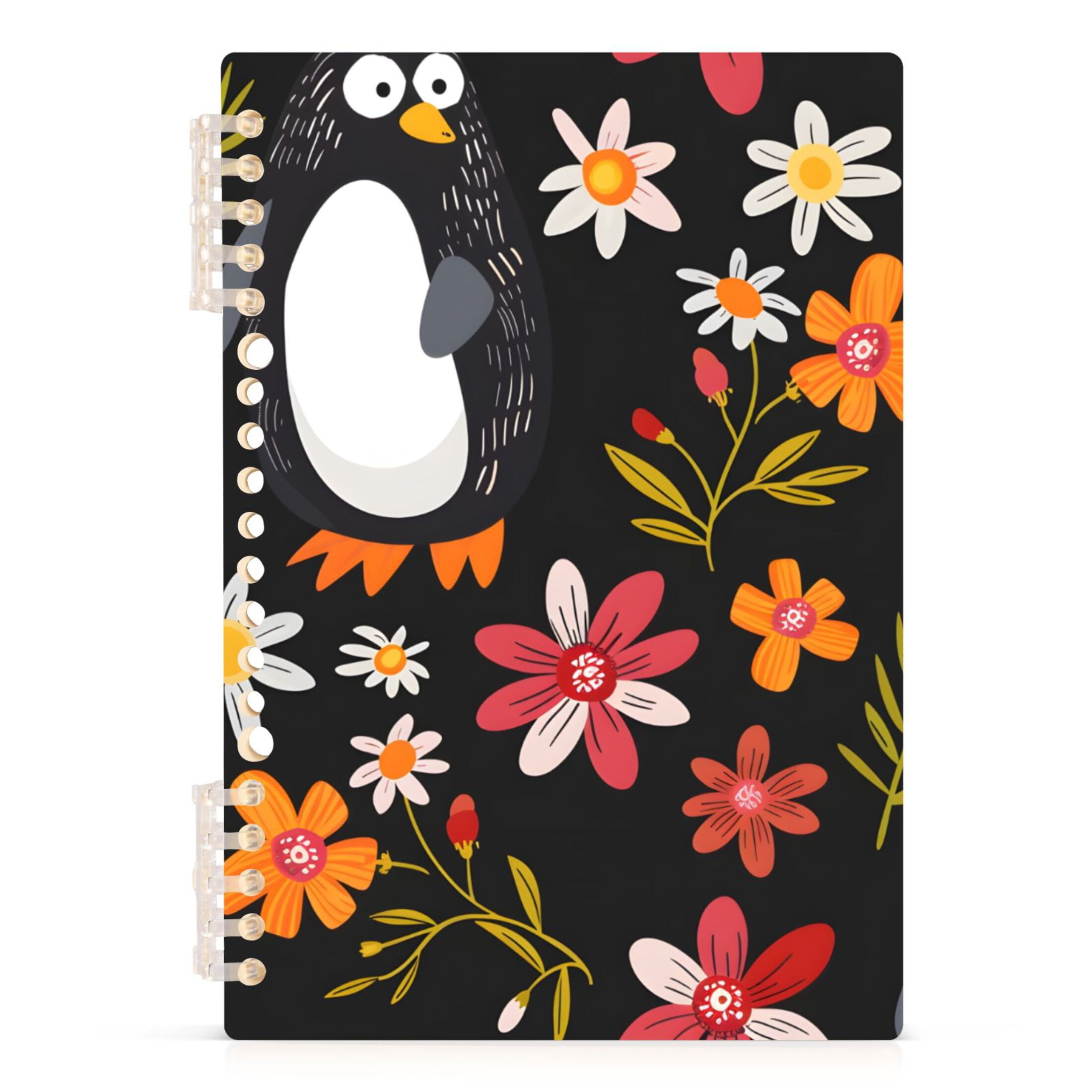 Cartoon Penguin Ring Binder Notebook Journey Note Diary College Ruled ...