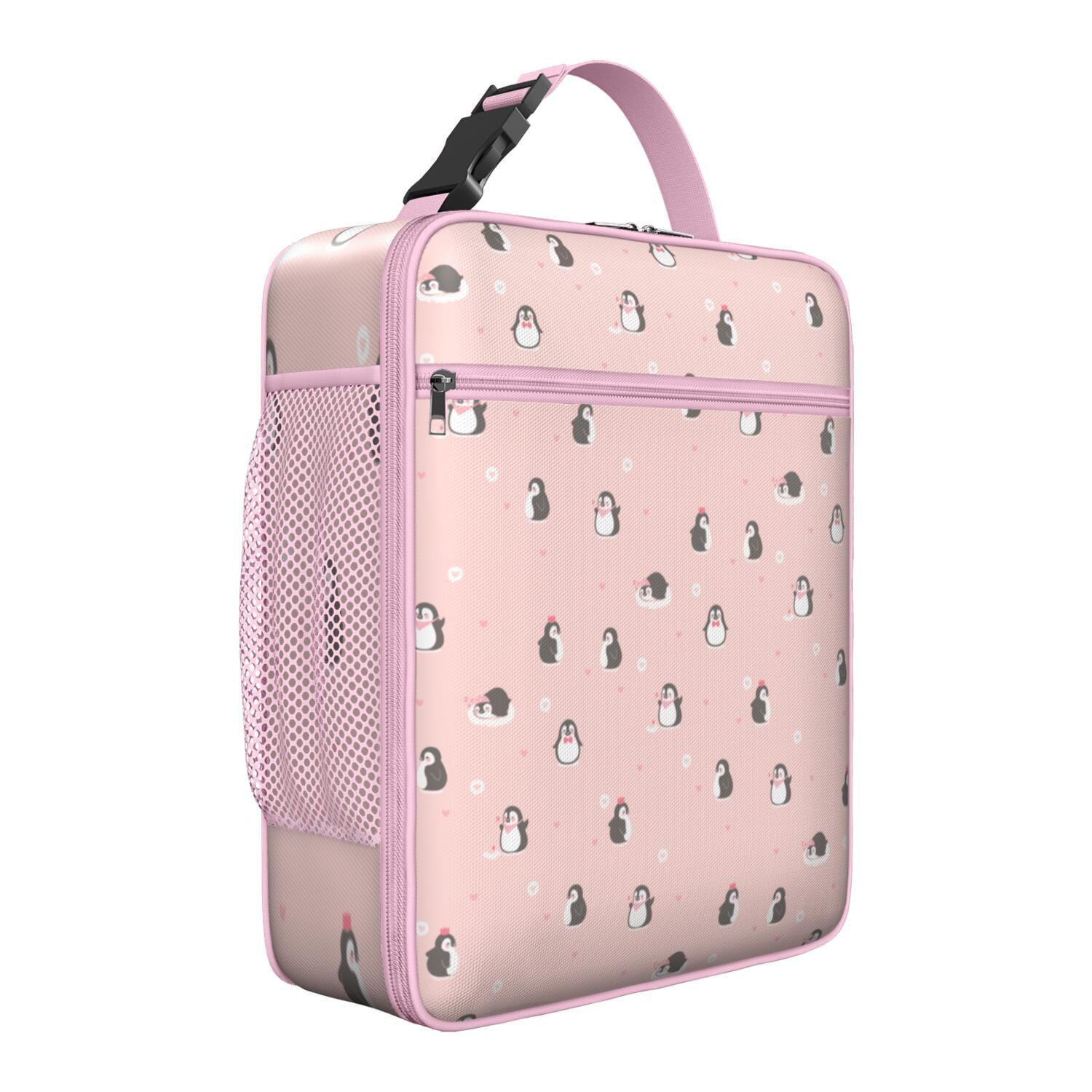Cartoon Penguin and Snow Pattern Lunch Tote, Insulated Bento Cooler Bag ...