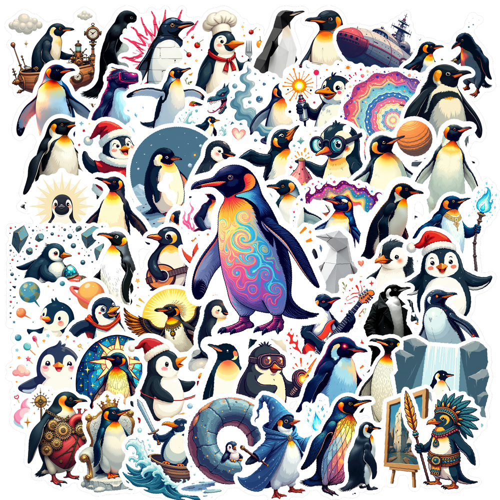Cartoon Penguin Theme Stickers, Waterproof Penguin Theme Sticker for ...