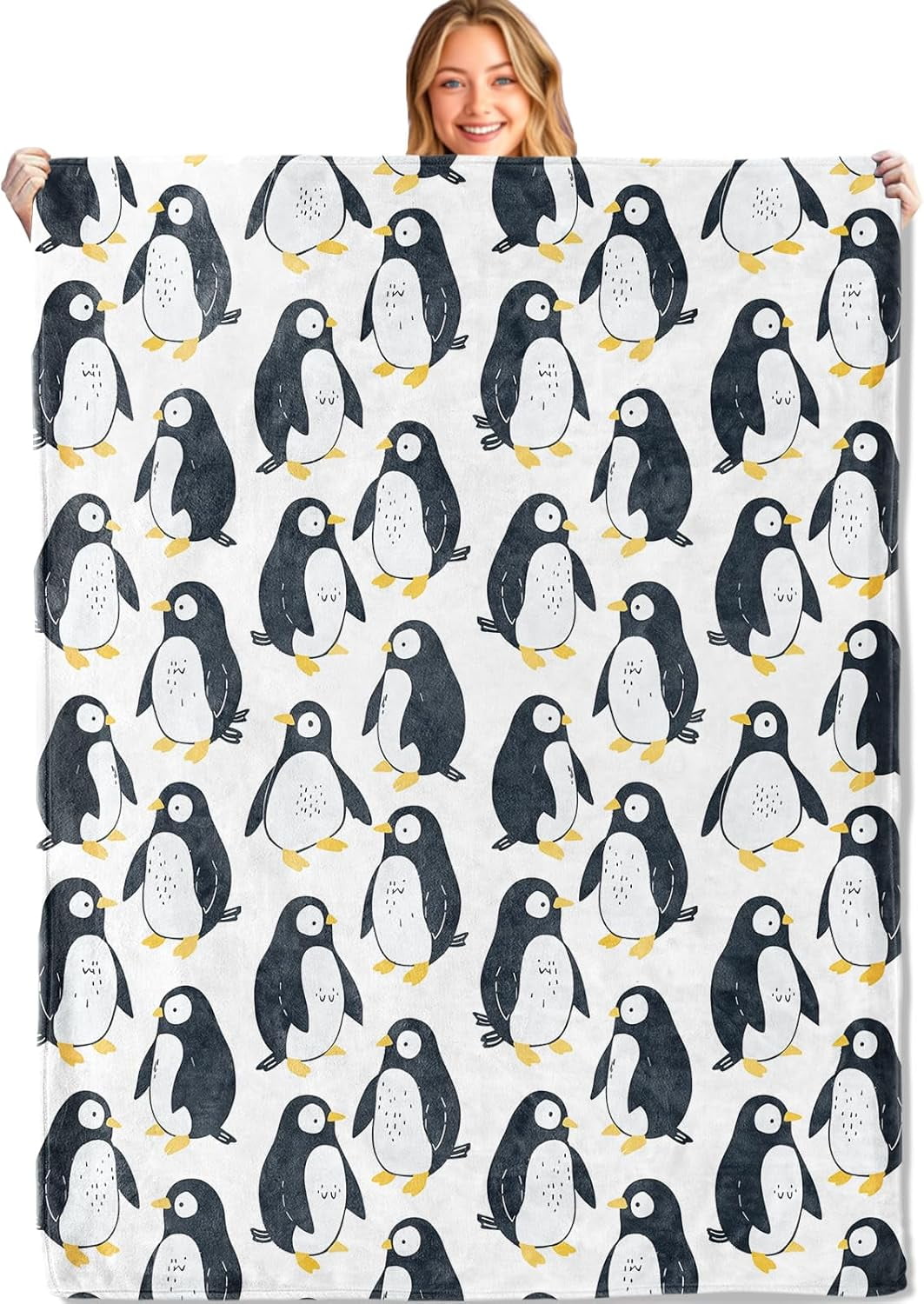 Cartoon Penguin Throw Blanket,40x50in,Soft,Lightweight Flannel,Cute ...