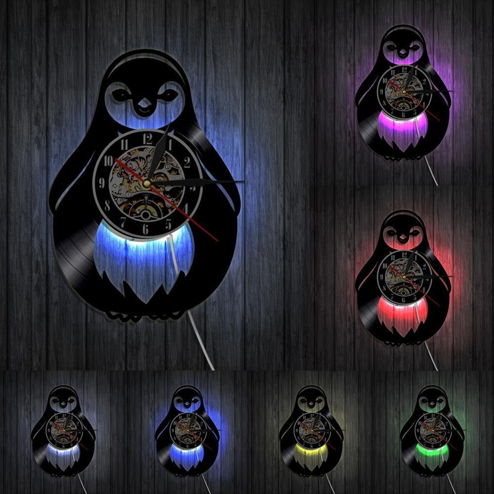 Cartoon Penguin Wall Clock Sea Life Animal South Africa Bird Water ...