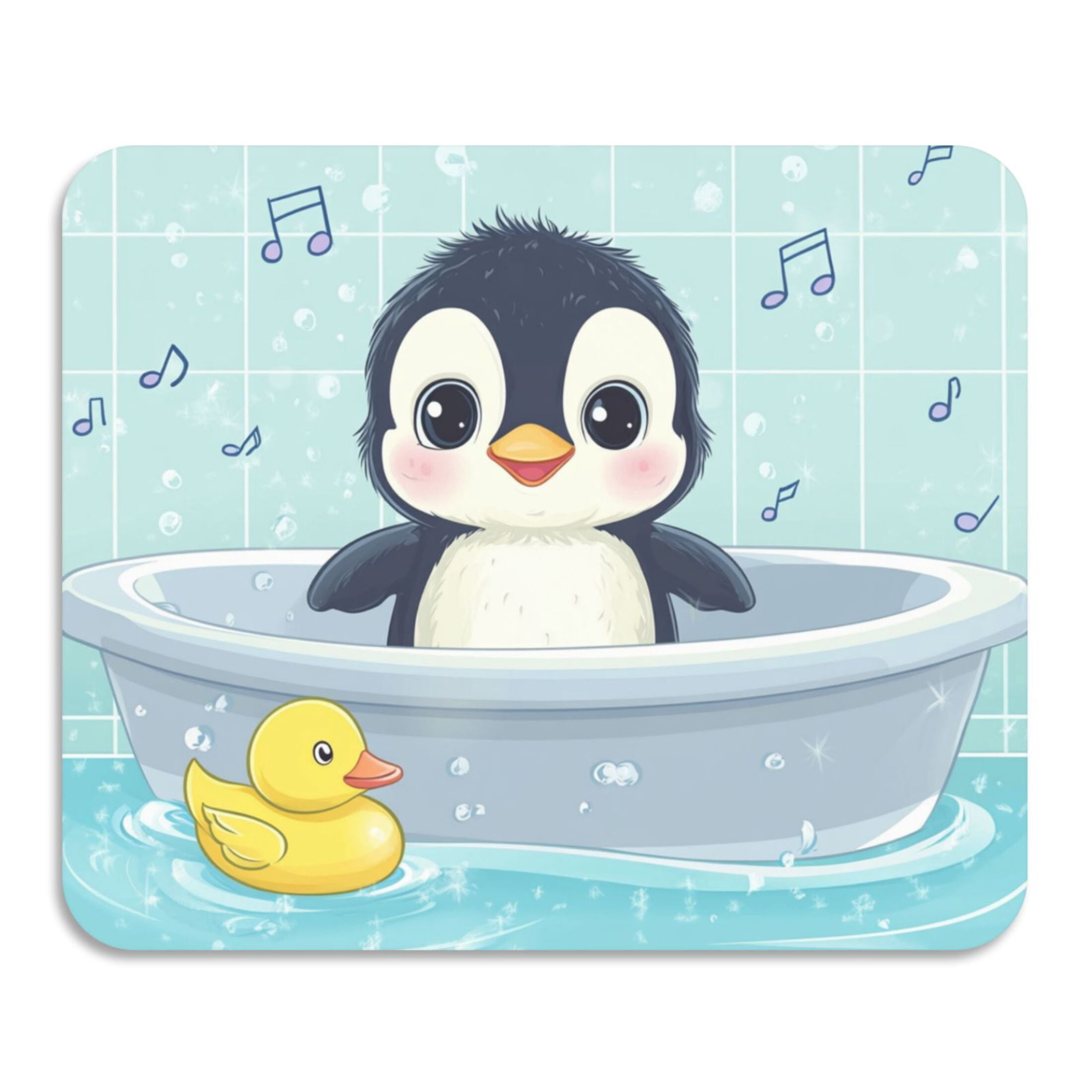 Cartoon Penguin in Bathtub Diatomite Dish Drying Mat Drain Pad for ...