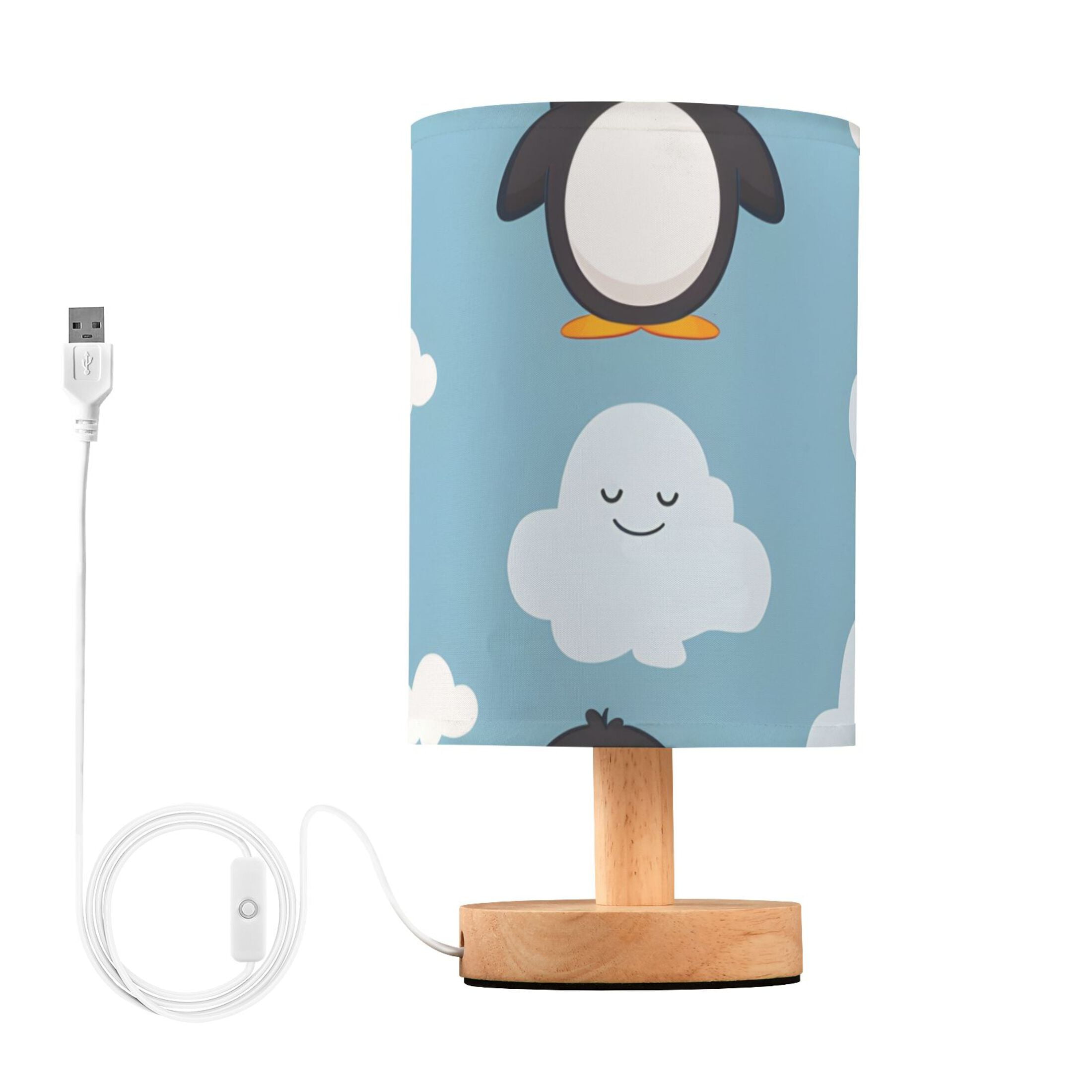 Cartoon Penguins and Cloud Bedside Desk Lamp LED Table Nightstand Lamps ...